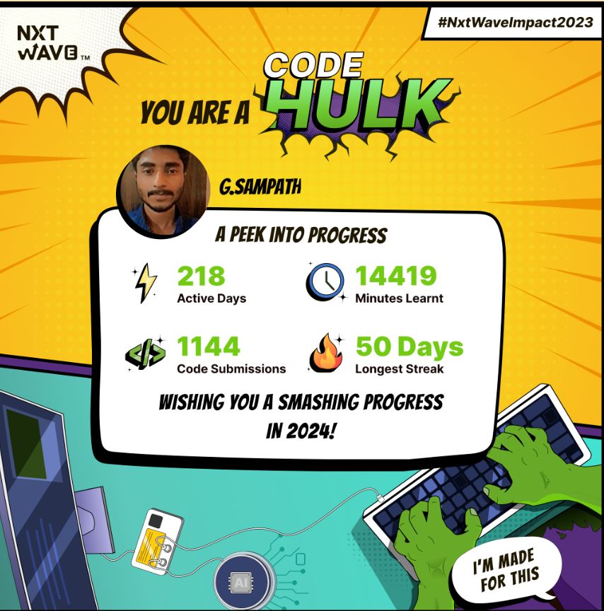 sampath gouroju on LinkedIn: My progress of 2023 at Nxt Wave,I got Feb ... sampath gouroju on LinkedIn: My progress of 2023 at Nxt Wave,I got Feb ...