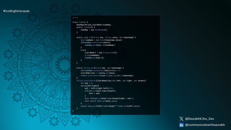 LeetCode solved Time Based Key-Value Store | Saurabh Kumar Jha posted ... LeetCode solved Time Based Key-Value Store | Saurabh Kumar Jha posted ...