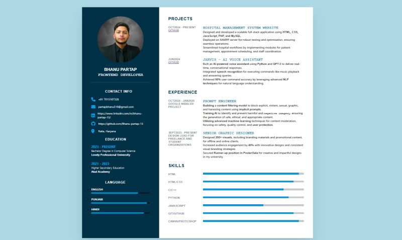 #resume #html #css #github #versioncontrol | Bhanu Partap #resume #html #css #github #versioncontrol | Bhanu Partap