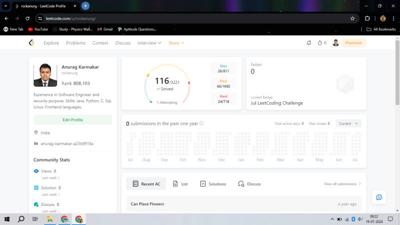 Anurag Karmakar on LinkedIn: Hello Connections, Solved 116 leetcode ... Anurag Karmakar on LinkedIn: Hello Connections, Solved 116 leetcode ...
