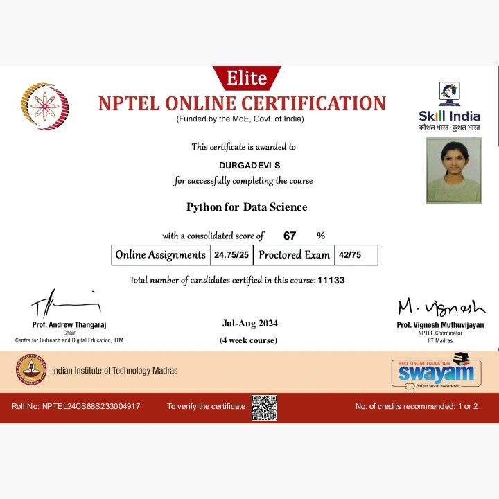 DURGADEVI S on LinkedIn: #pythonfordatascience #nptel #datascience # ... DURGADEVI S on LinkedIn: #pythonfordatascience #nptel #datascience # ...