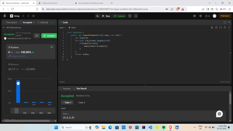 Manoj E on LinkedIn: 🚀 LeetCode Problem Solving: Remove Element 🌐 Today ... Manoj E on LinkedIn: 🚀 LeetCode Problem Solving: Remove Element 🌐 Today ...