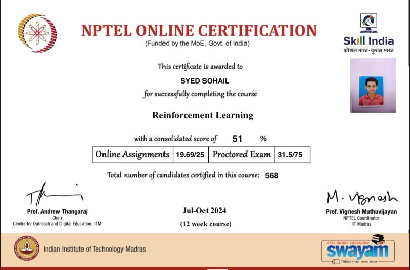 Syed Sohail on LinkedIn: successfully completed the Reinforcement ... Syed Sohail on LinkedIn: successfully completed the Reinforcement ...