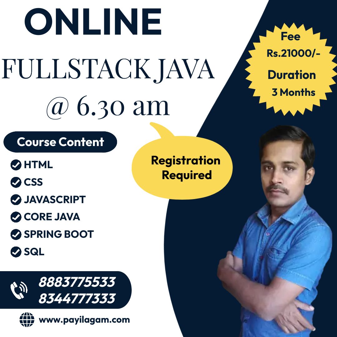 Payilagam . on LinkedIn: #java #javafullstack #javafullstackcourse # ... Payilagam . on LinkedIn: #java #javafullstack #javafullstackcourse # ...