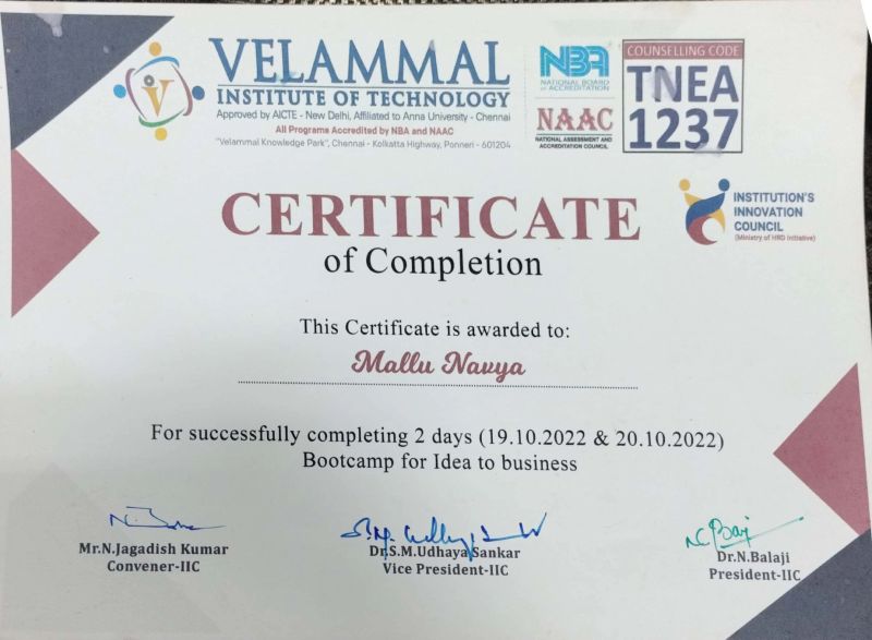Mallu Navya Reddy on LinkedIn: Successfully completed two days bootcamp ... Mallu Navya Reddy on LinkedIn: Successfully completed two days bootcamp ...