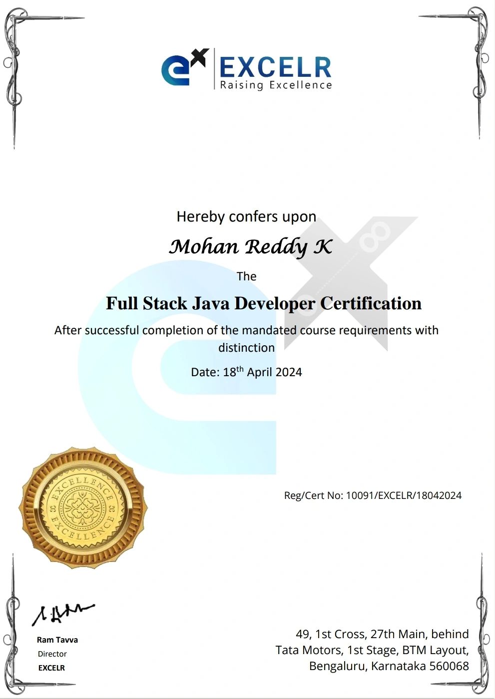 #javadeveloper #fullstack #excelr #careergrowth #techskills | MOHAN REDDY K #javadeveloper #fullstack #excelr #careergrowth #techskills | MOHAN REDDY K