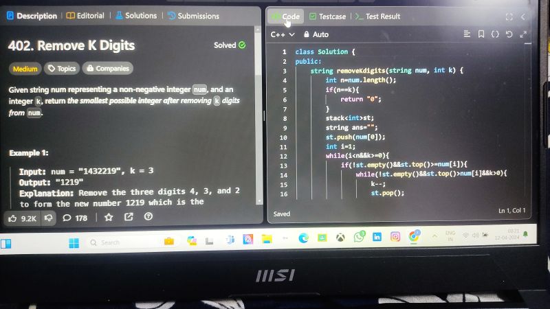 Day 90 of #100DaysOfCode challenge: Remove k digits | Lokesh Suwalka ... Day 90 of #100DaysOfCode challenge: Remove k digits | Lokesh Suwalka ...