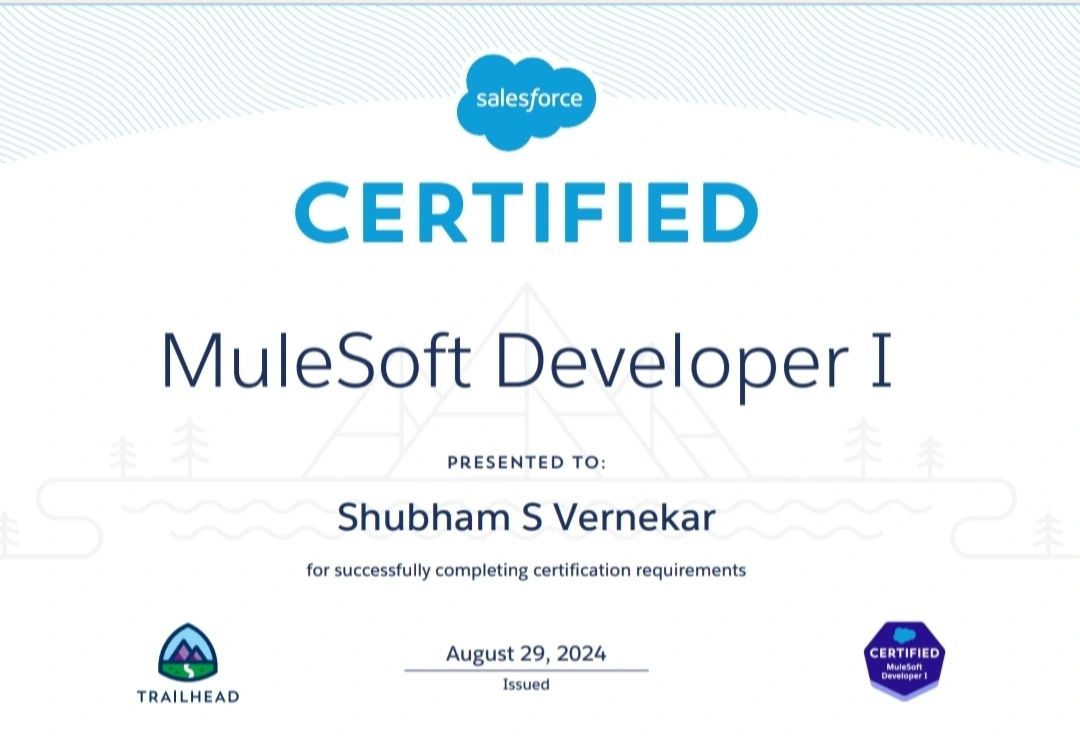 Shubham Vernekar on LinkedIn: #mulesoft #certification #tech #accenture ... Shubham Vernekar on LinkedIn: #mulesoft #certification #tech #accenture ...
