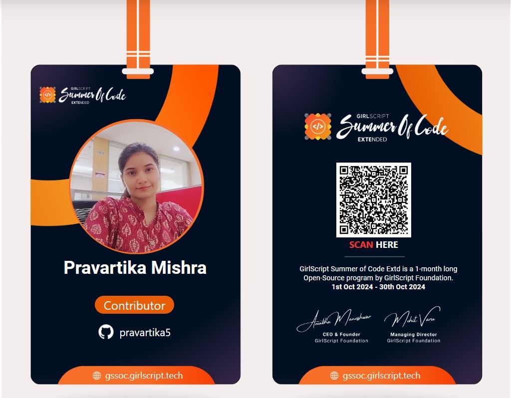 Pravartika Mishra on LinkedIn: #opensource #gssoc2024 #girlscript # ... Pravartika Mishra on LinkedIn: #opensource #gssoc2024 #girlscript # ...