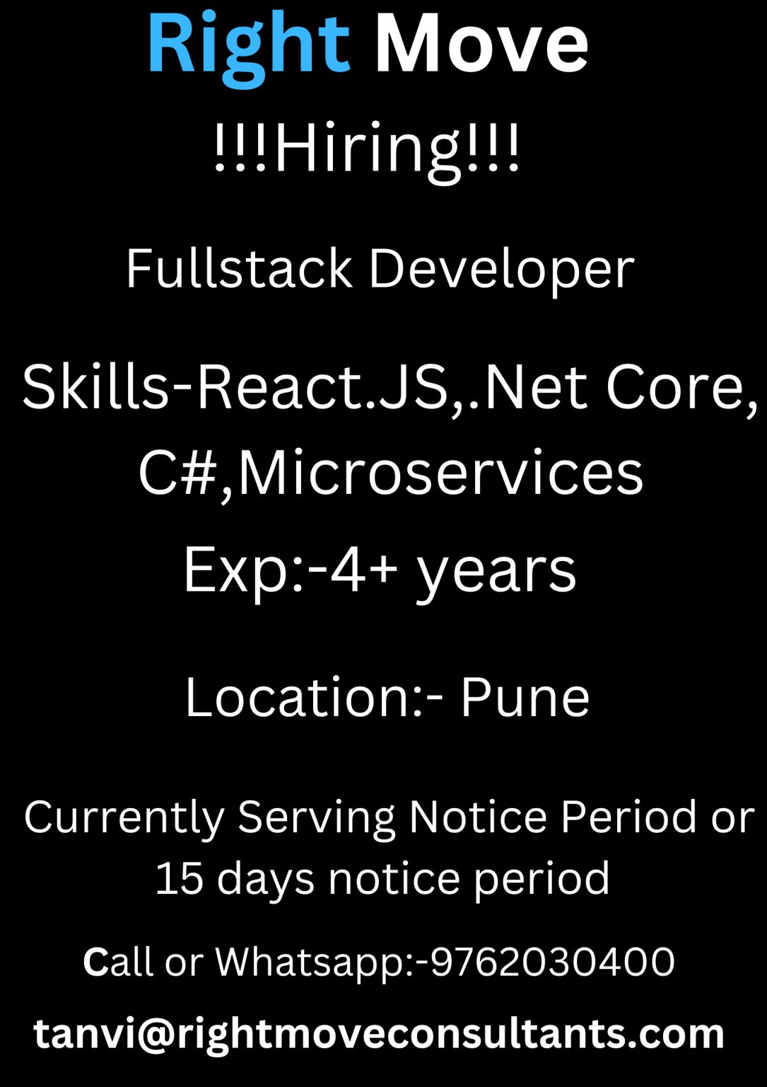 Tanvi P on LinkedIn: #reactjs #fullstackdeveloper #dotnet #hiringnow Tanvi P on LinkedIn: #reactjs #fullstackdeveloper #dotnet #hiringnow