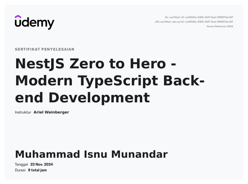 Muhammad Isnu Munandar on LinkedIn: #nestjs #typescript # ... Muhammad Isnu Munandar on LinkedIn: #nestjs #typescript # ...