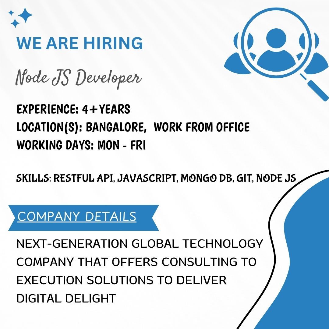 Sunrise Job Consultancy on LinkedIn: #nodejs #developer #developers # ... Sunrise Job Consultancy on LinkedIn: #nodejs #developer #developers # ...