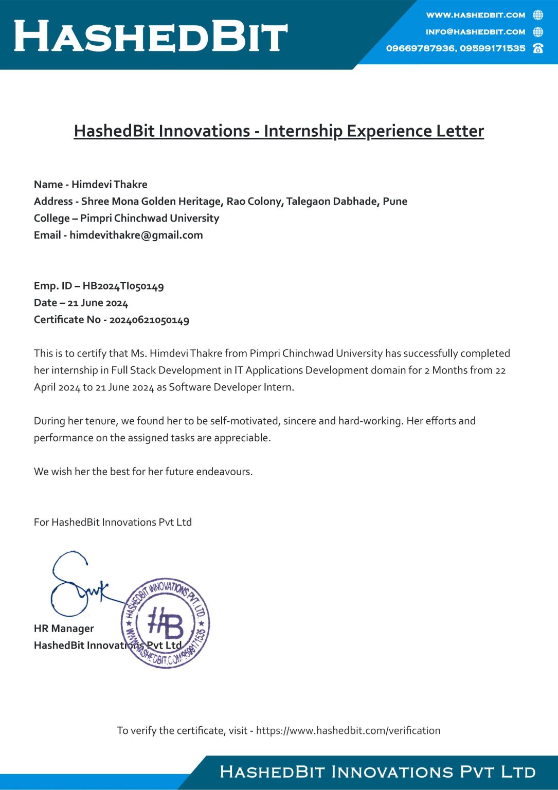 Himdevi Thakre on LinkedIn: #completedinternship #softwaredeveloper # ... Himdevi Thakre on LinkedIn: #completedinternship #softwaredeveloper # ...