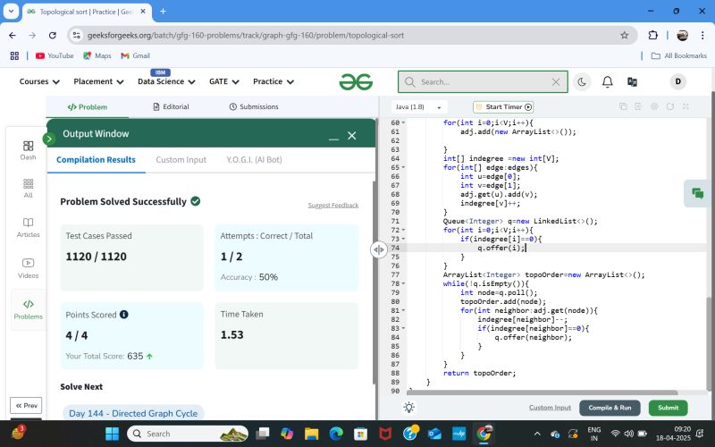 #gfg160 #geekstreak2024 #160daysofcode #java #dsa #topologicalsort… | R ... #gfg160 #geekstreak2024 #160daysofcode #java #dsa #topologicalsort… | R ...
