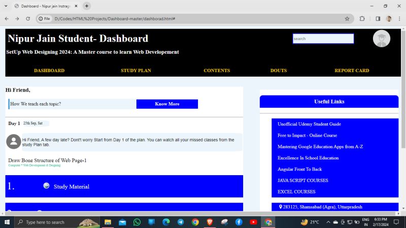 Nipur Jain on LinkedIn: #html #css #studentdashboard #productivity #edtech Nipur Jain on LinkedIn: #html #css #studentdashboard #productivity #edtech