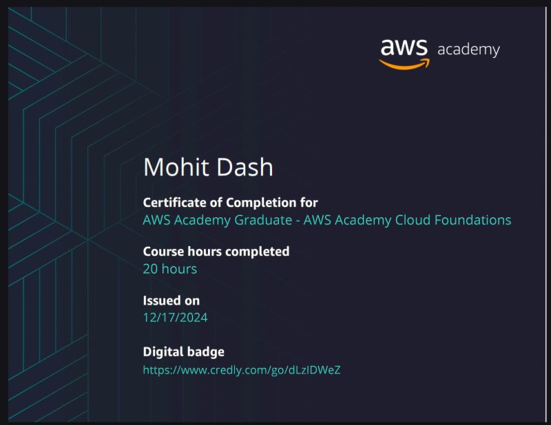 Mohit Dash on LinkedIn: #aws #cloudcomputing #awscertified #awsacademy ... Mohit Dash on LinkedIn: #aws #cloudcomputing #awscertified #awsacademy ...
