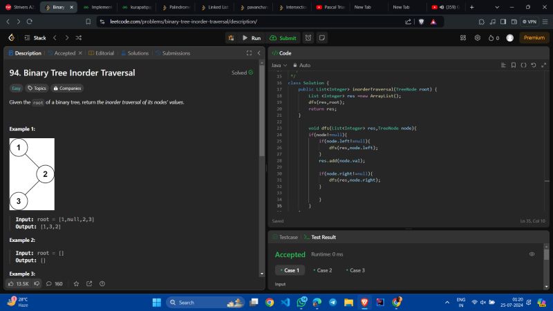 My LeetCode Challenge: Binary Tree Inorder Traversal | Kurapati Pavan ... My LeetCode Challenge: Binary Tree Inorder Traversal | Kurapati Pavan ...
