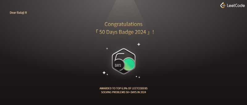 Balaji Ramu on LinkedIn: #leetcode #codingmilestone #problemsolving # ... Balaji Ramu on LinkedIn: #leetcode #codingmilestone #problemsolving # ...