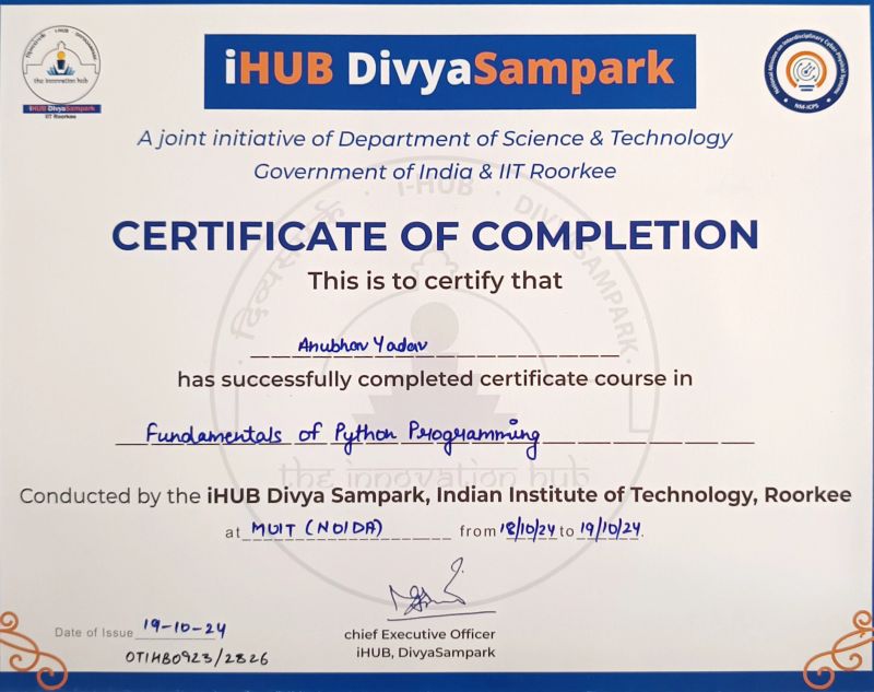 #python #programming #ihubdivyasampark #iitroorkee | Anubhav Yadav #python #programming #ihubdivyasampark #iitroorkee | Anubhav Yadav