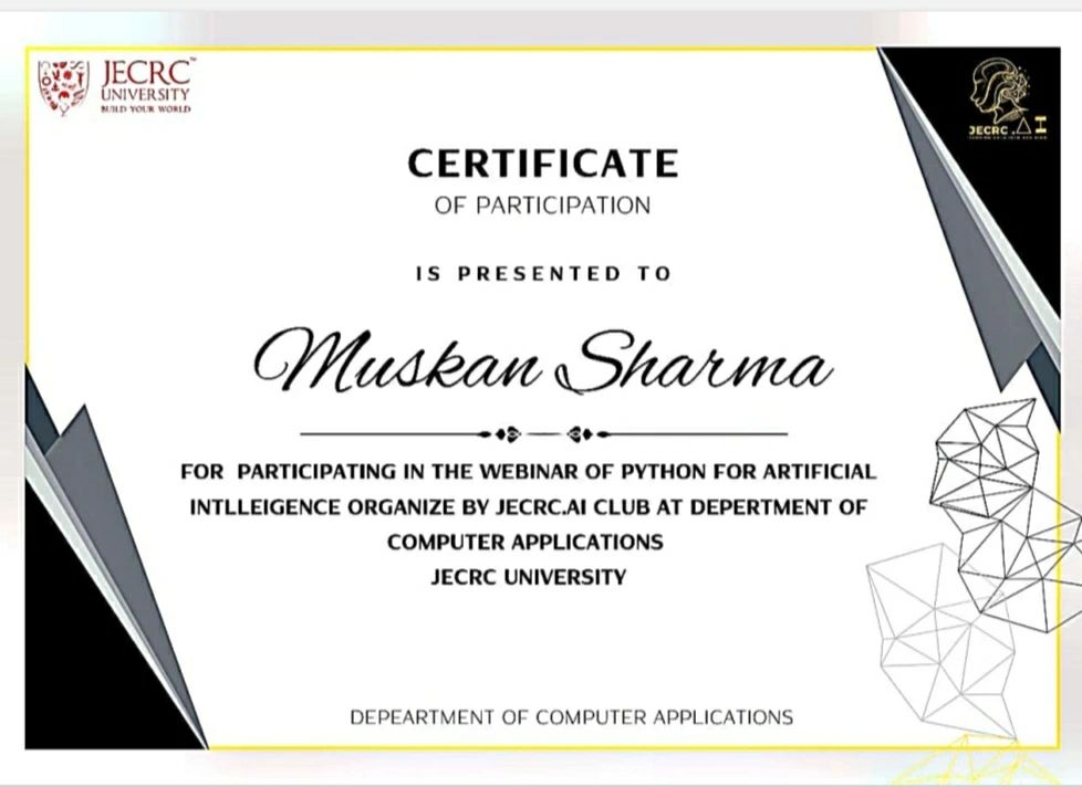 Muskan Sharma on LinkedIn: #artificialintelligence #python # ... Muskan Sharma on LinkedIn: #artificialintelligence #python # ...