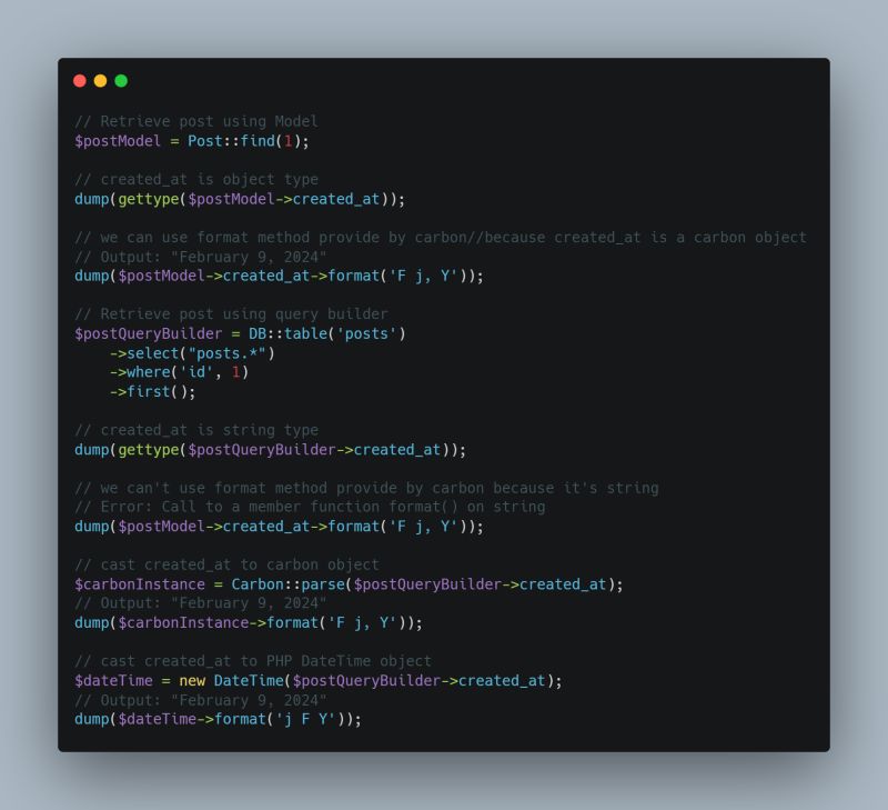 Moin Uddin on LinkedIn: #php #laravel #eloquent #querybuilder #timestamp Moin Uddin on LinkedIn: #php #laravel #eloquent #querybuilder #timestamp