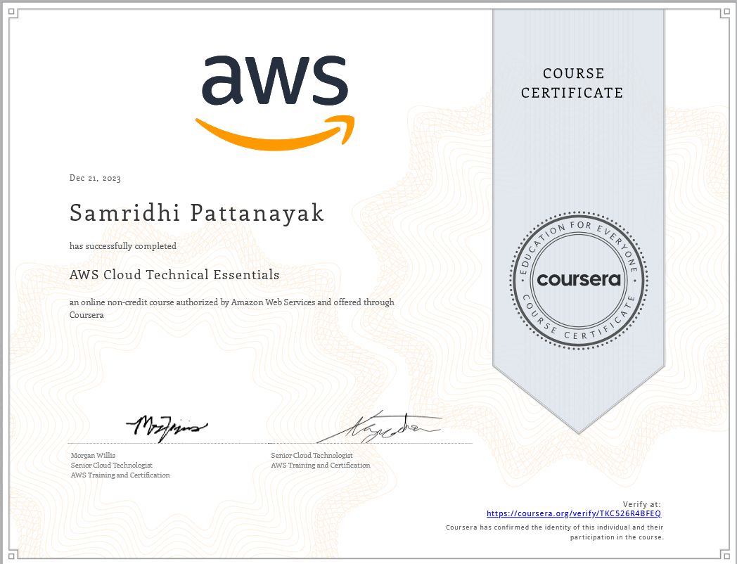 Samridhi Pattanayak on LinkedIn: #awscertified #aws #cloudcomputing # ... Samridhi Pattanayak on LinkedIn: #awscertified #aws #cloudcomputing # ...