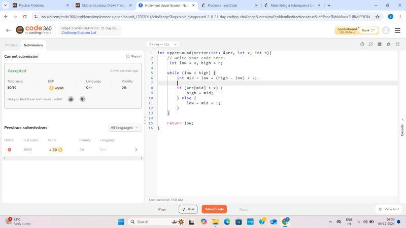 Bharti Pandhare on LinkedIn: #codingchallenge #algorithm #upperbound # ... Bharti Pandhare on LinkedIn: #codingchallenge #algorithm #upperbound # ...
