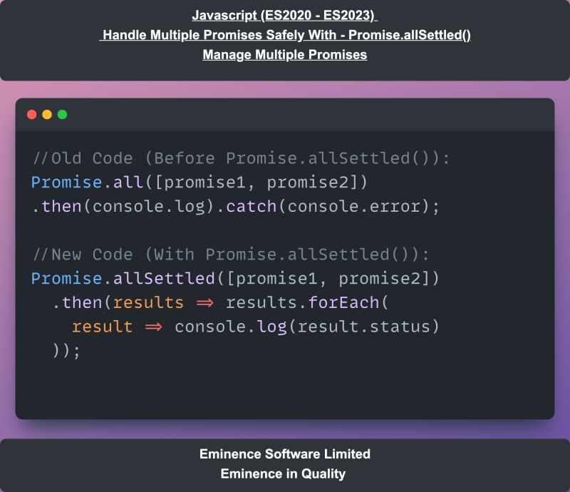 Eminence Software Limited on LinkedIn: #javascript #promiseallsettled # ... Eminence Software Limited on LinkedIn: #javascript #promiseallsettled # ...