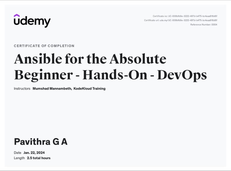 Pavithra G A on LinkedIn: #ansible Pavithra G A on LinkedIn: #ansible