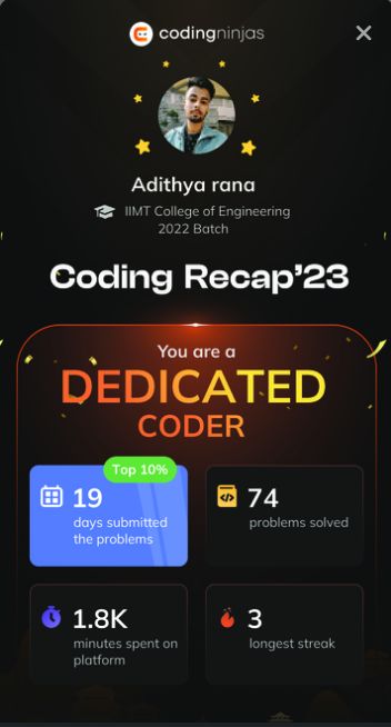 Adithya Rana on LinkedIn: #codingninjas #codingjourney Adithya Rana on LinkedIn: #codingninjas #codingjourney