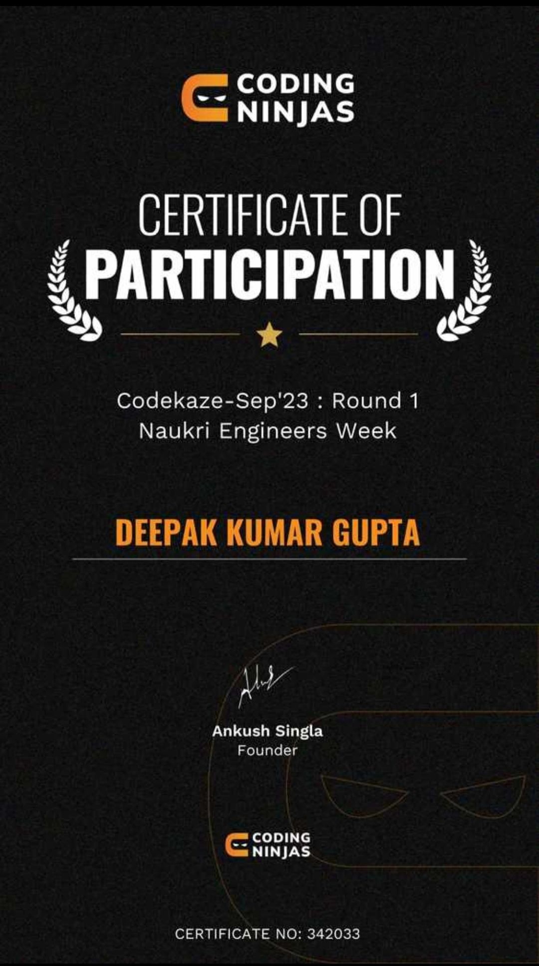 Deepak Gupta on LinkedIn: #codekaze #codingninjas #achievementunlocked ... Deepak Gupta on LinkedIn: #codekaze #codingninjas #achievementunlocked ...