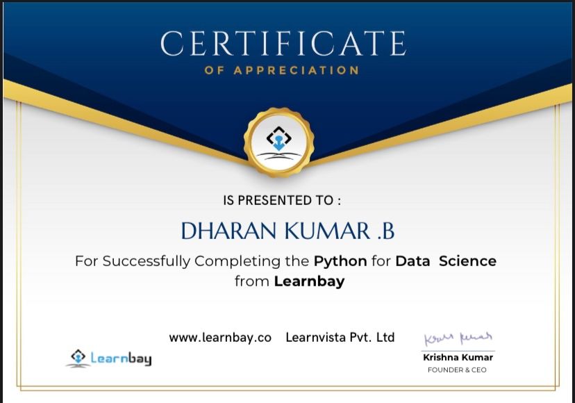 Dharan Kumar on LinkedIn: #learnbay #pythonfordatascience #python Dharan Kumar on LinkedIn: #learnbay #pythonfordatascience #python