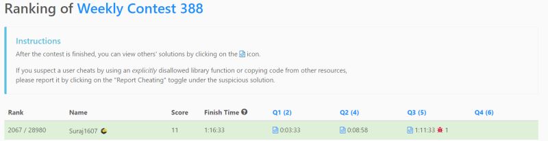Suraj Kumar Behera on LinkedIn: #leetcode #weeklychallenge #happycoding Suraj Kumar Behera on LinkedIn: #leetcode #weeklychallenge #happycoding