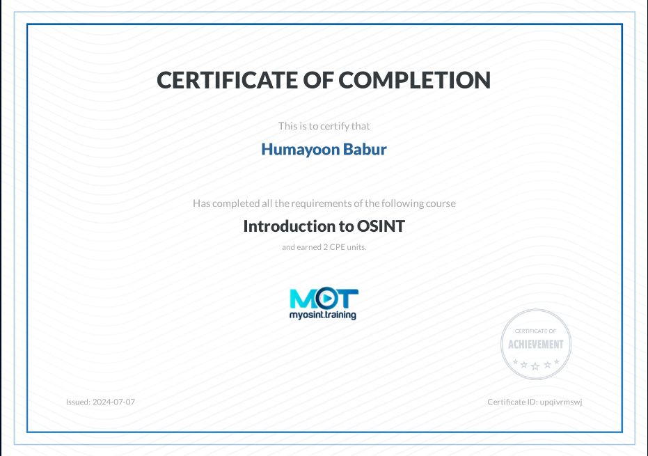 My journey into OSINT (Open Source Intelligence) | Humayoon Babur ... My journey into OSINT (Open Source Intelligence) | Humayoon Babur ...