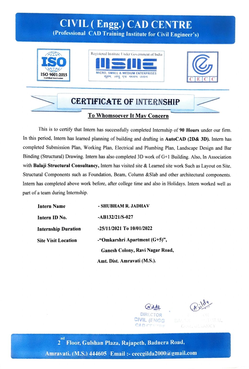 Completed my internship at Balaji Structural Consultancy | SHUBHAM ... Completed my internship at Balaji Structural Consultancy | SHUBHAM ...