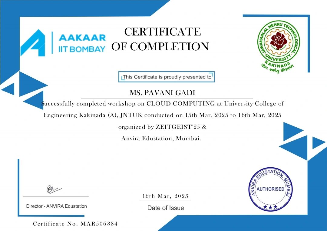 #cloudcomputing #aakaar2025 #iitbombay #jntuk #workshopcompleted ... #cloudcomputing #aakaar2025 #iitbombay #jntuk #workshopcompleted ...