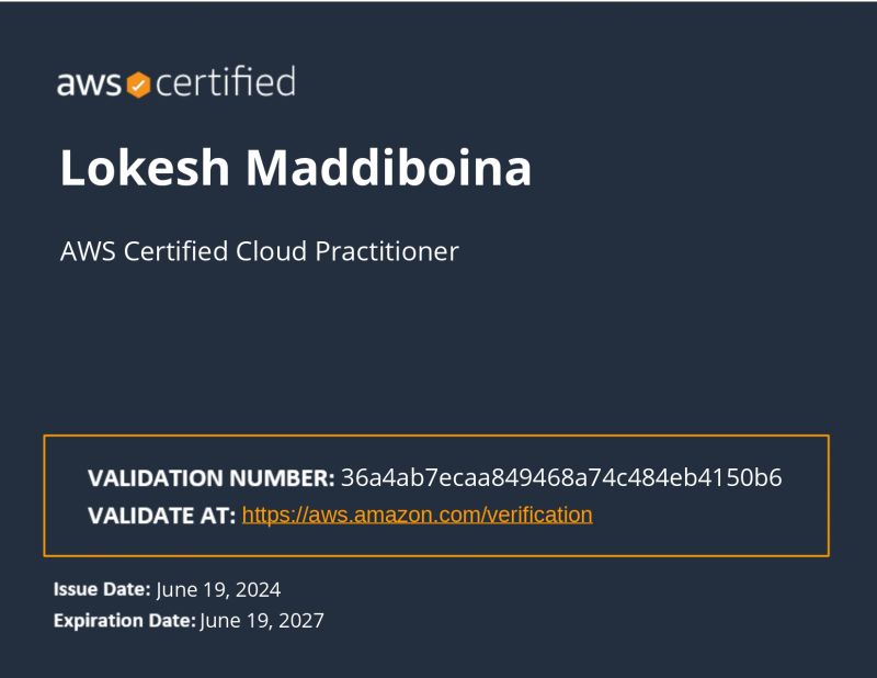 Maddiboina Lokesh on LinkedIn: #aws #cloudcomputing #cloudpractitioner ... Maddiboina Lokesh on LinkedIn: #aws #cloudcomputing #cloudpractitioner ...