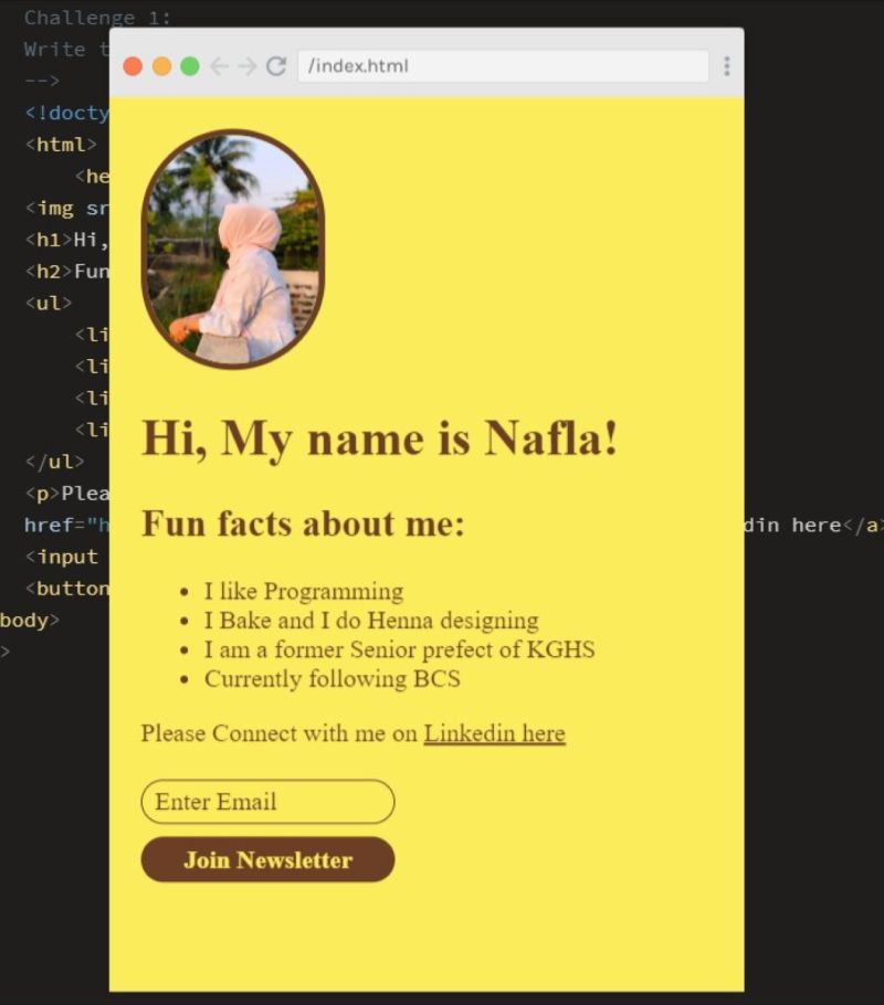 Nafla Nassar on LinkedIn: 2 days since I started learning HTML, and Im ... Nafla Nassar on LinkedIn: 2 days since I started learning HTML, and Im ...