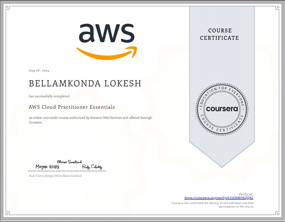 BELLAMKONDA LOKESH on LinkedIn: #cloudcareer #awscloudpractitioner # ... BELLAMKONDA LOKESH on LinkedIn: #cloudcareer #awscloudpractitioner # ...