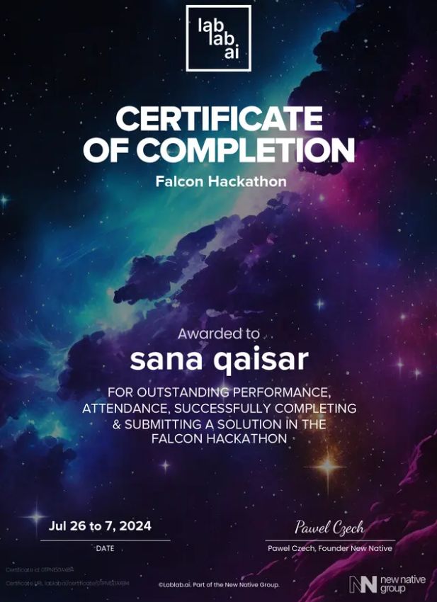 Sana Qaisar on LinkedIn: #hackathon #achievement #learning # ... Sana Qaisar on LinkedIn: #hackathon #achievement #learning # ...