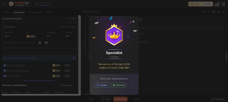 Tushar Gupta on LinkedIn: #codingninjas #arrayspecialist #dsa # ... Tushar Gupta on LinkedIn: #codingninjas #arrayspecialist #dsa # ...