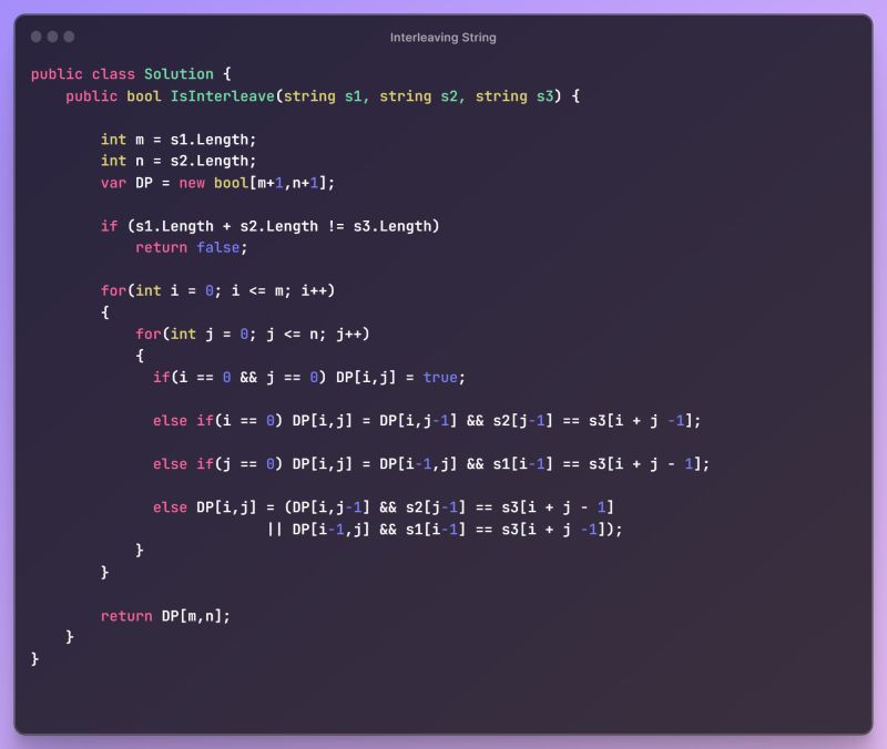 Mohammad Adnan Shuvo on LinkedIn: The Solution of Interleaving String ... Mohammad Adnan Shuvo on LinkedIn: The Solution of Interleaving String ...