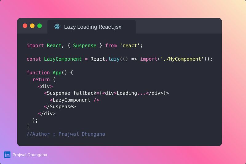 How lazy loading in React boosts web app performance | Prajwal Dhungana ... How lazy loading in React boosts web app performance | Prajwal Dhungana ...