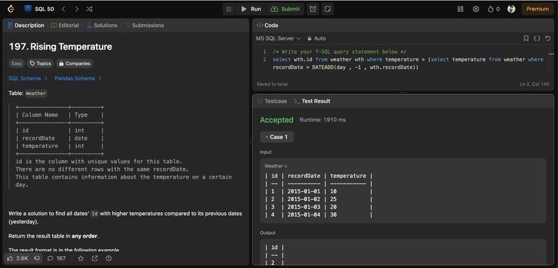 Sonu Yagyasaini on LinkedIn: #leetcode #sql #question9 Sonu Yagyasaini on LinkedIn: #leetcode #sql #question9