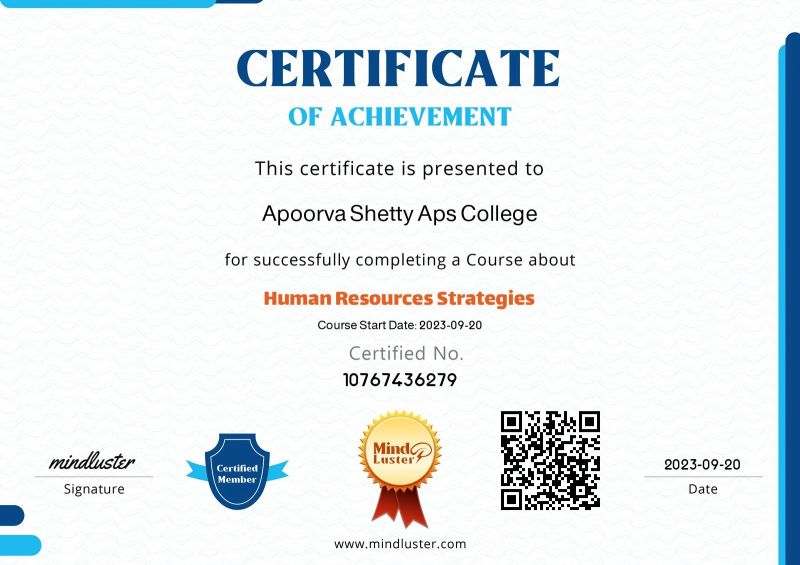 my first courses certificate of mindluster | Apoorva Shetty my first courses certificate of mindluster | Apoorva Shetty