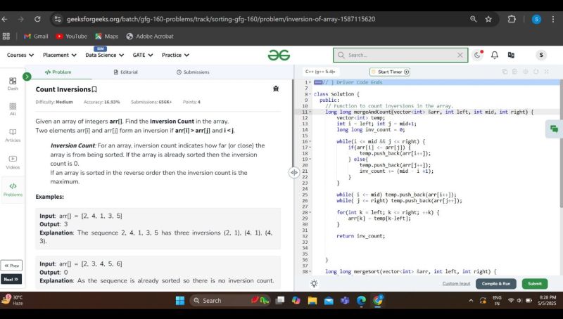 #gfg160 #160daysofcode #geekstreak2025 #codingchallenge #dsa # ... #gfg160 #160daysofcode #geekstreak2025 #codingchallenge #dsa # ...