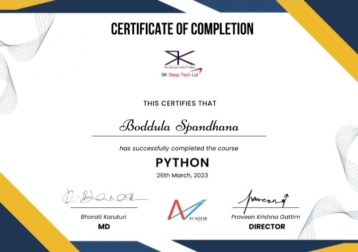 Spandhana Boddula on LinkedIn: #pythonprogramming #lifelonglearning # ... Spandhana Boddula on LinkedIn: #pythonprogramming #lifelonglearning # ...