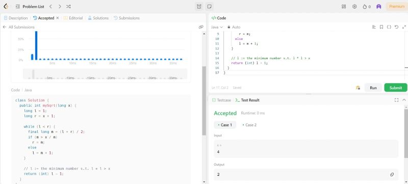 ABISHEK NESAMONY on LinkedIn: #day29 #100dayschallange #leetcode #sqrt ... ABISHEK NESAMONY on LinkedIn: #day29 #100dayschallange #leetcode #sqrt ...