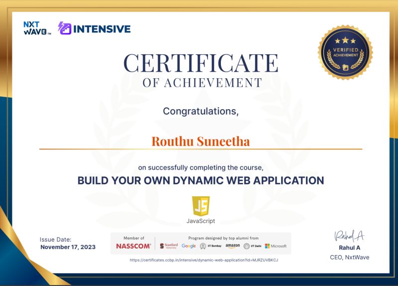 Sunitha Routhu on LinkedIn: #nxtwave #rahulattulurisir Sunitha Routhu on LinkedIn: #nxtwave #rahulattulurisir