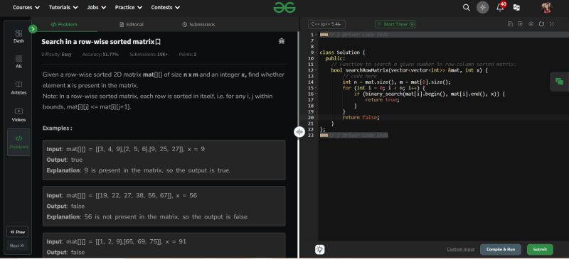 Aastha Priya on LinkedIn: #problemsolving #algorithm #matrixsearch # ... Aastha Priya on LinkedIn: #problemsolving #algorithm #matrixsearch # ...
